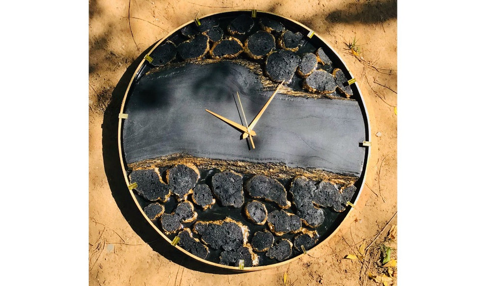 24" Wooden Clock Structure with Metal Borders – SD Fine Arts